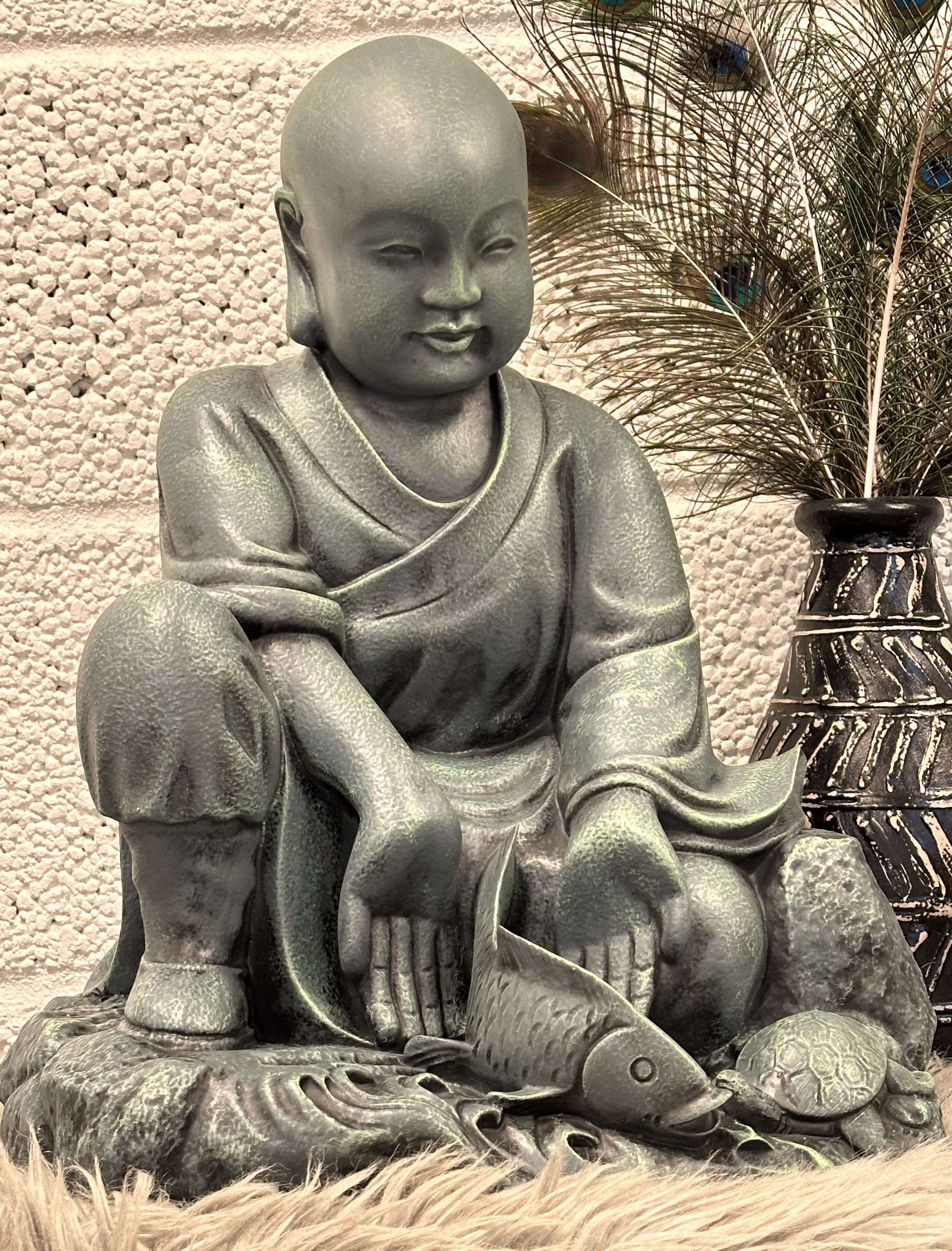 Munk Compassion Green 50cm Figur - Mystica